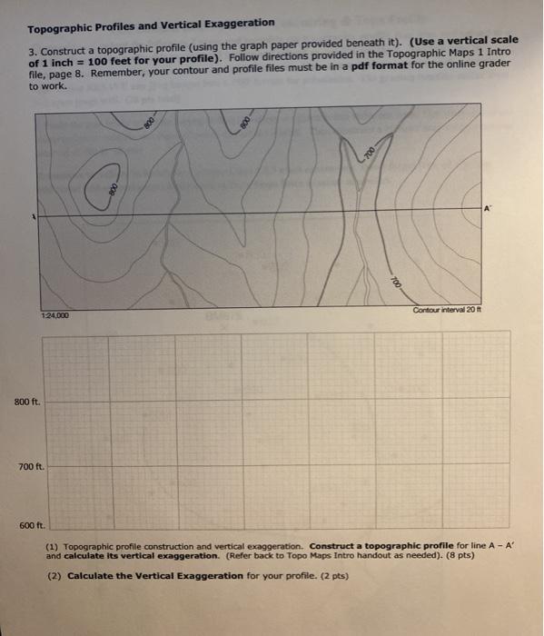 Solved Topographic Profiles and Vertical Exaggeration 3. | Chegg.com
