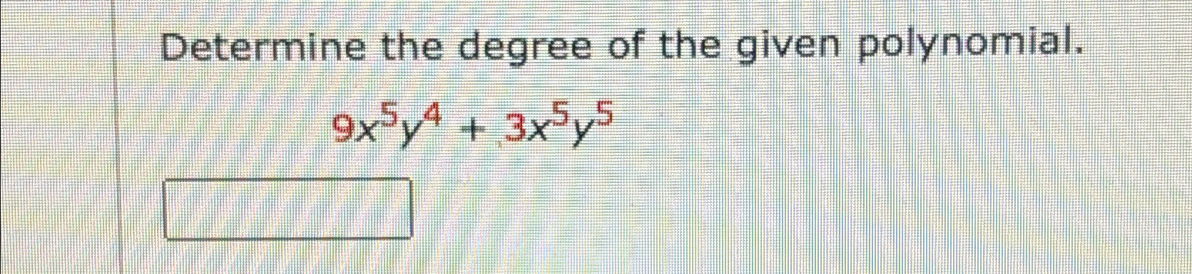 Solved Determine the degree of the given | Chegg.com