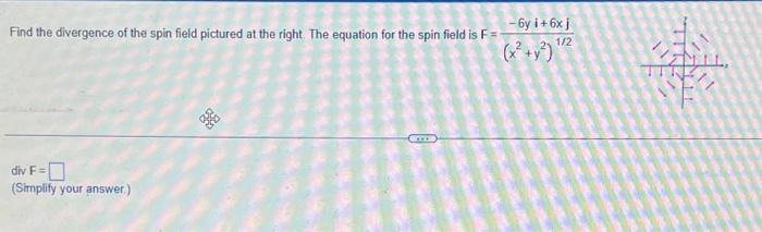 Solved Find the divergence of the spin field pictured at the | Chegg.com