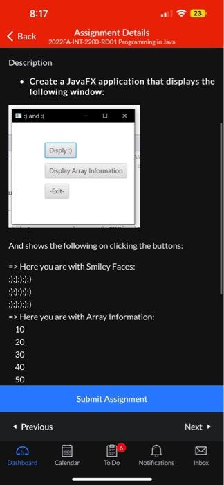 8:17 23 Assignment Details Back 2022FA-INT-2200-RD01 | Chegg.com