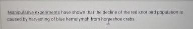 Solved Manipulative experiments have shown that the decline | Chegg.com
