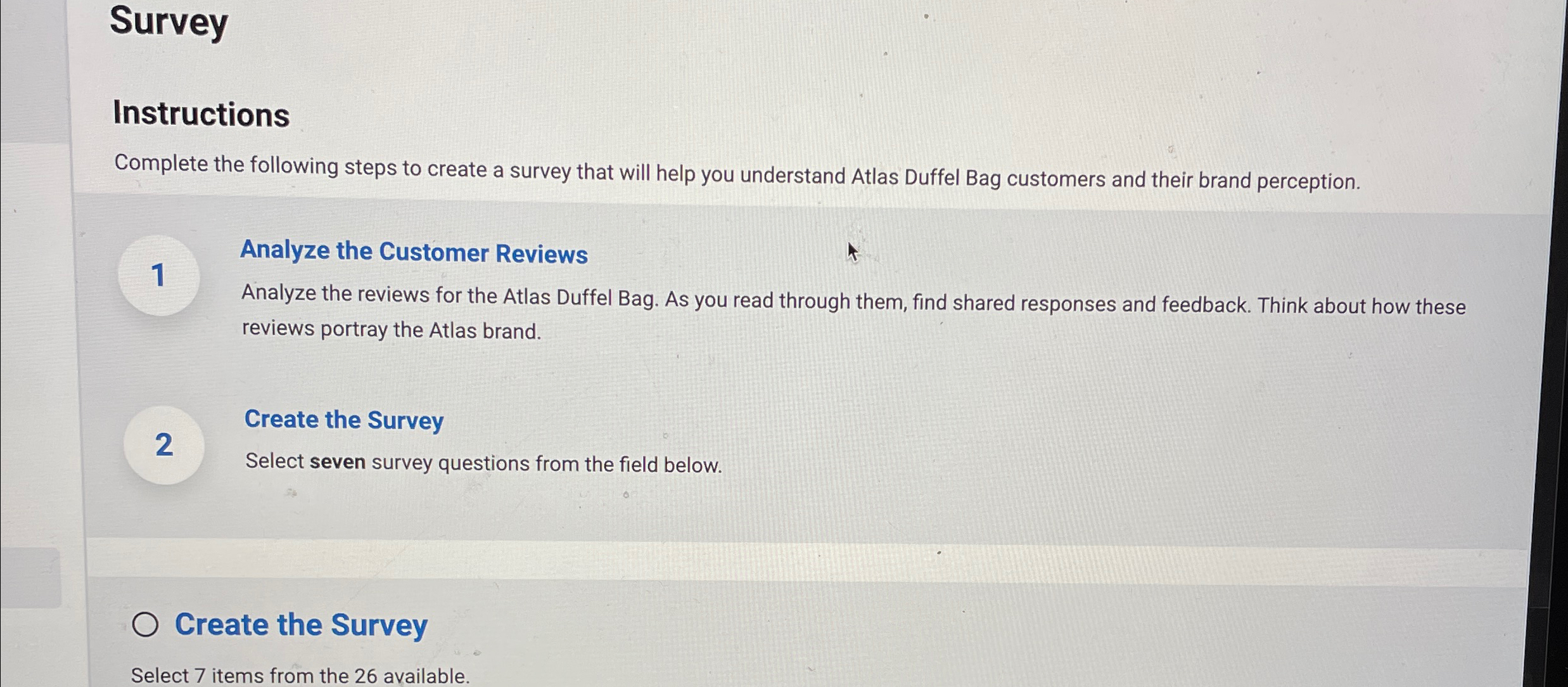 Survey Instructions Complete the following steps to | Chegg.com