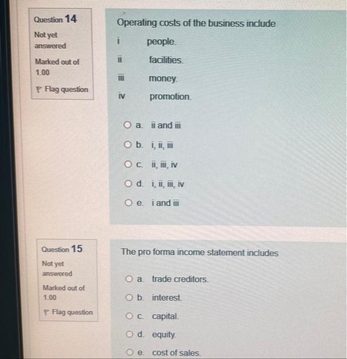 Solved a. ii and iii b. i, ii, iii c. ii, iii, iv d. i,ii, | Chegg.com