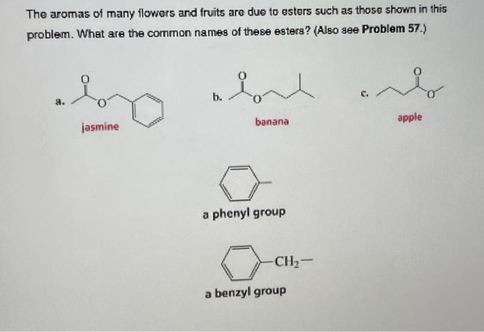 Solved The aromas of many flowers and fruits are due to | Chegg.com