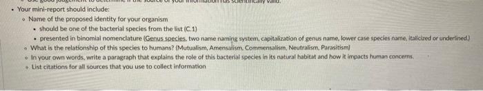 Solved help make a Mini-report. my organism is Alcaligenes | Chegg.com