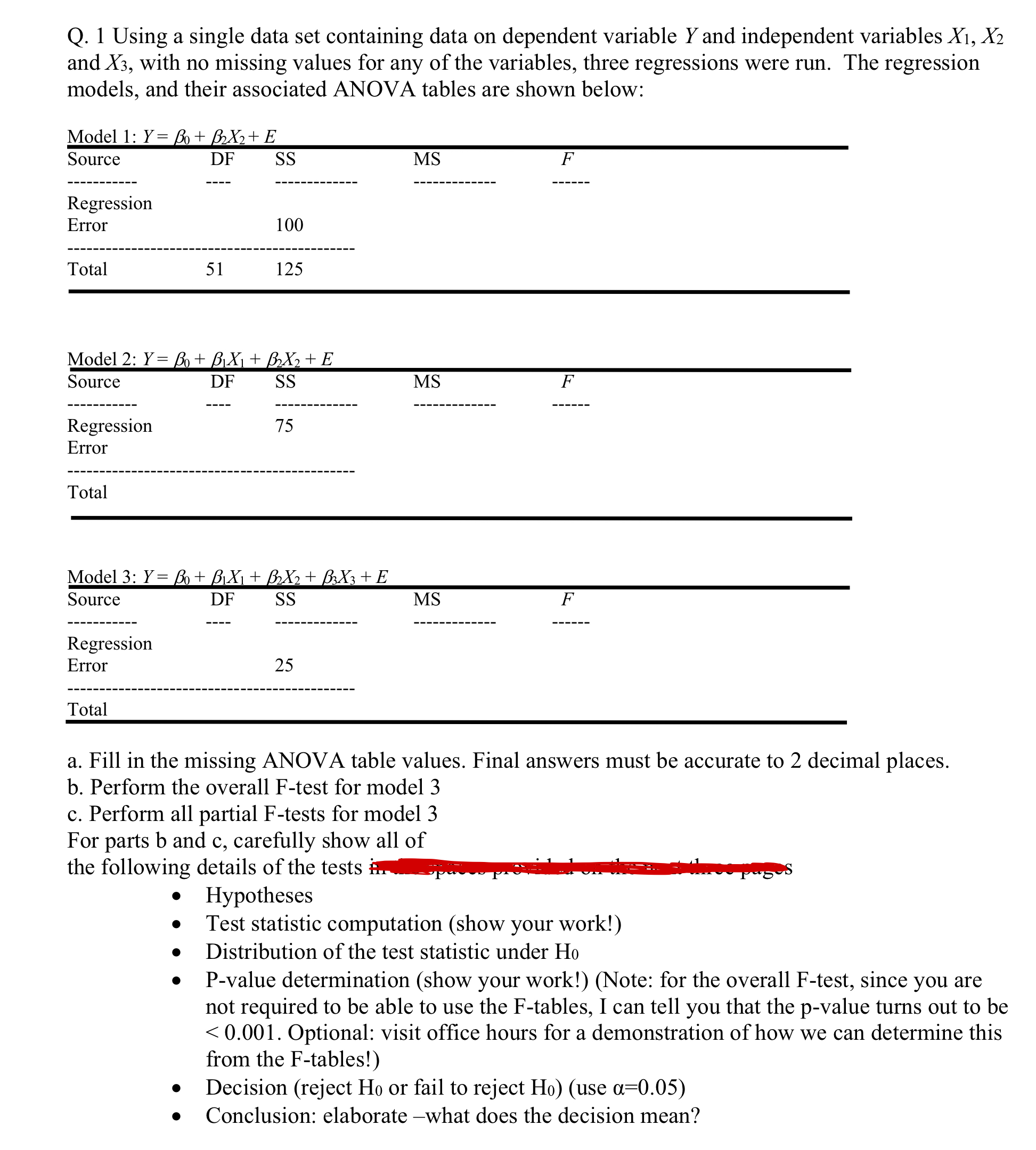 Q. 1 ﻿Using a single data set containing data on | Chegg.com