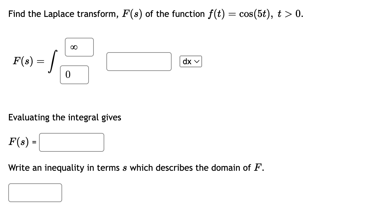 Solved Find the Laplace transform, F(s) ﻿of the function | Chegg.com