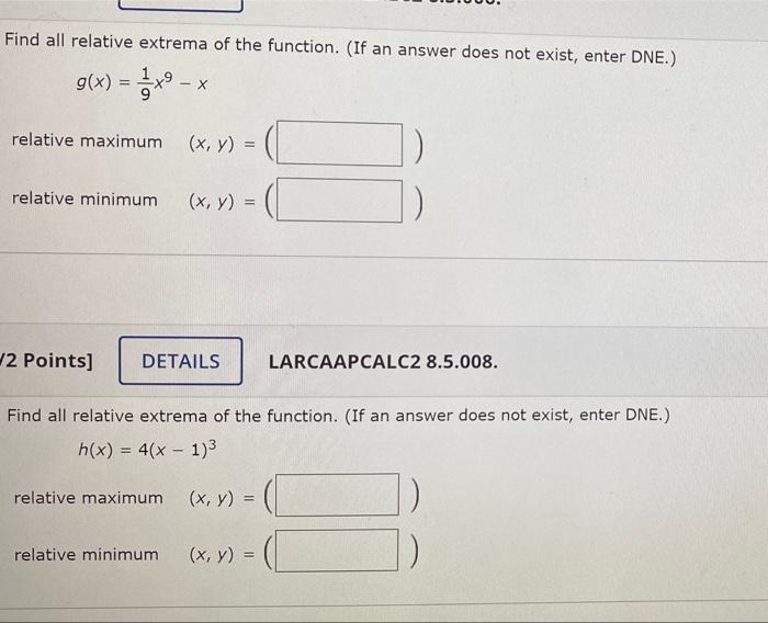 Solved Find all relative extrema of the function. (If an | Chegg.com