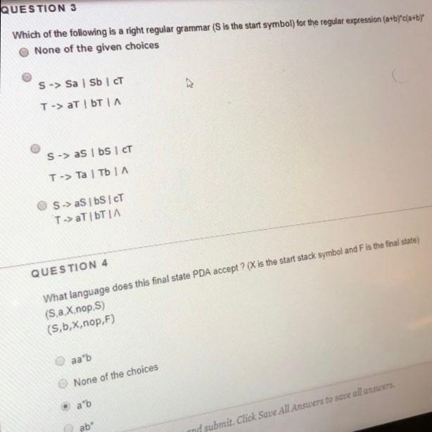 Solved QUESTION 3 Which of the following is a right regular | Chegg.com