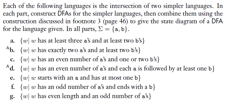 Solved Each of the following languages is the intersection | Chegg.com