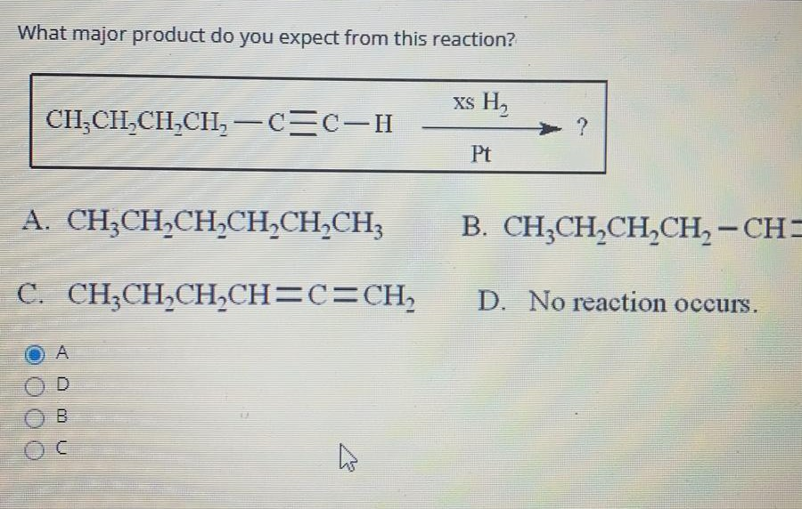 Solved What major product do you expect from this reaction? | Chegg.com