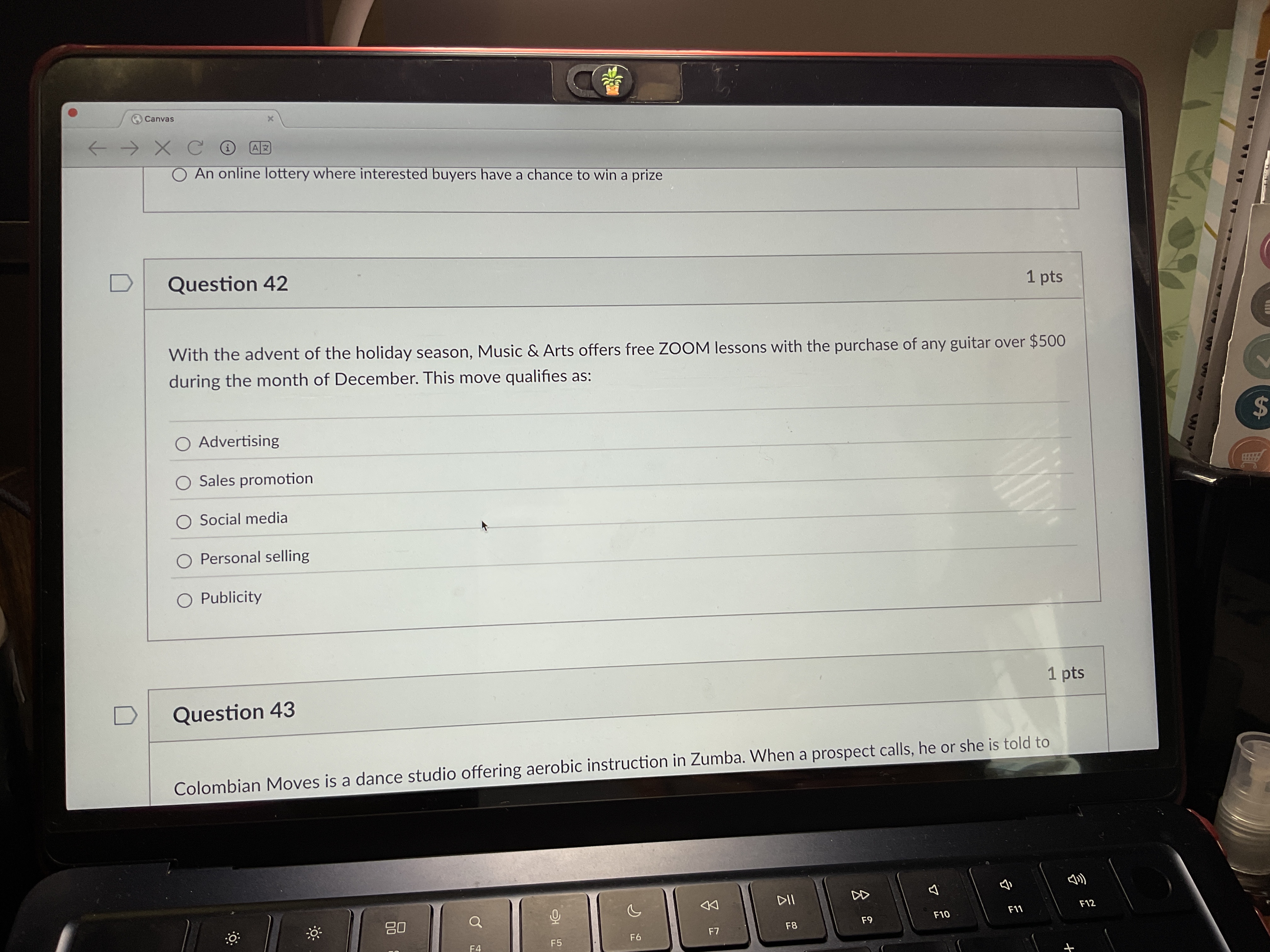Solved Question 42With the advent of the holiday season, | Chegg.com