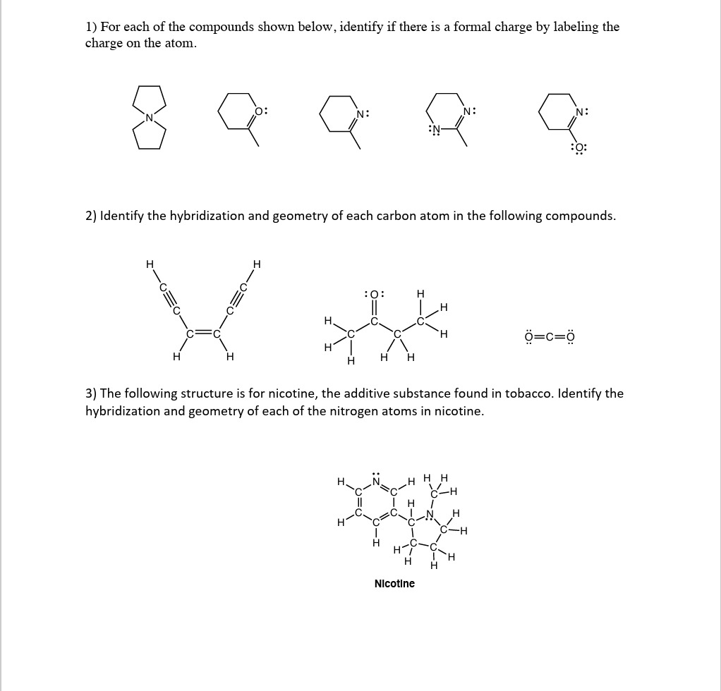 Solved 1.) ﻿For each of the compounds shown below, identify | Chegg.com