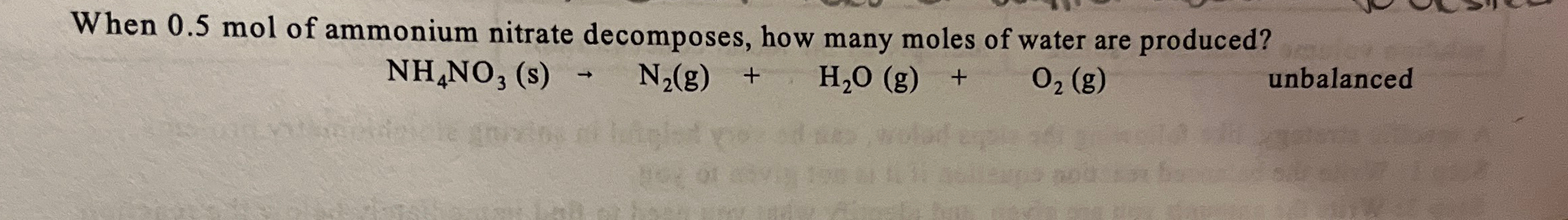 Solved When 0.5mol of ammonium nitrate decomposes, how many | Chegg.com