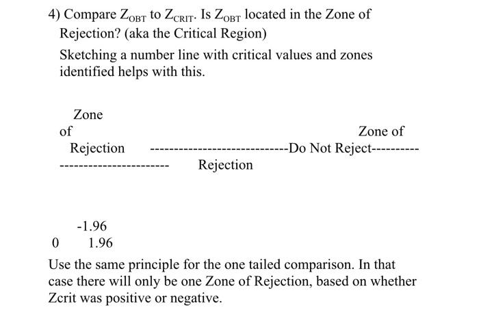 Solved Task 5: Z Test: Calculate the Z statistic (Zobt) and | Chegg.com