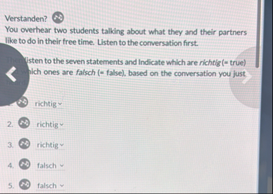 Solved Verstanden?You overhear two students talking about | Chegg.com
