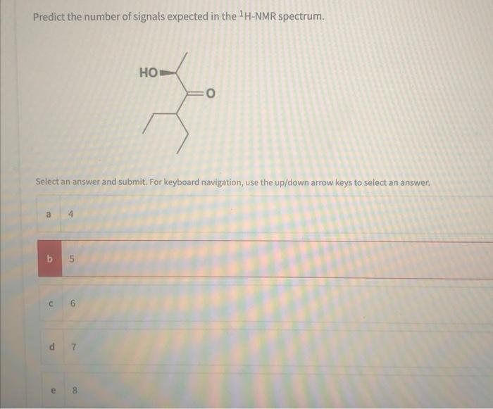 Solved Predict the number of signals expected in the 1H−NMR | Chegg.com