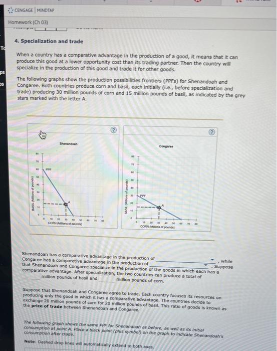 Solved 4. Specialization and trade When a country has a | Chegg.com