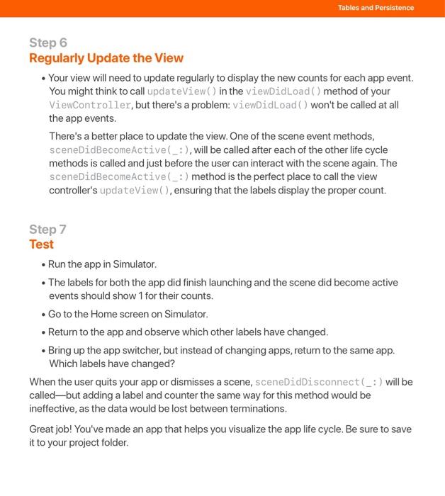 Step 4 Give SceneDelegate Access To ViewController - | Chegg.com