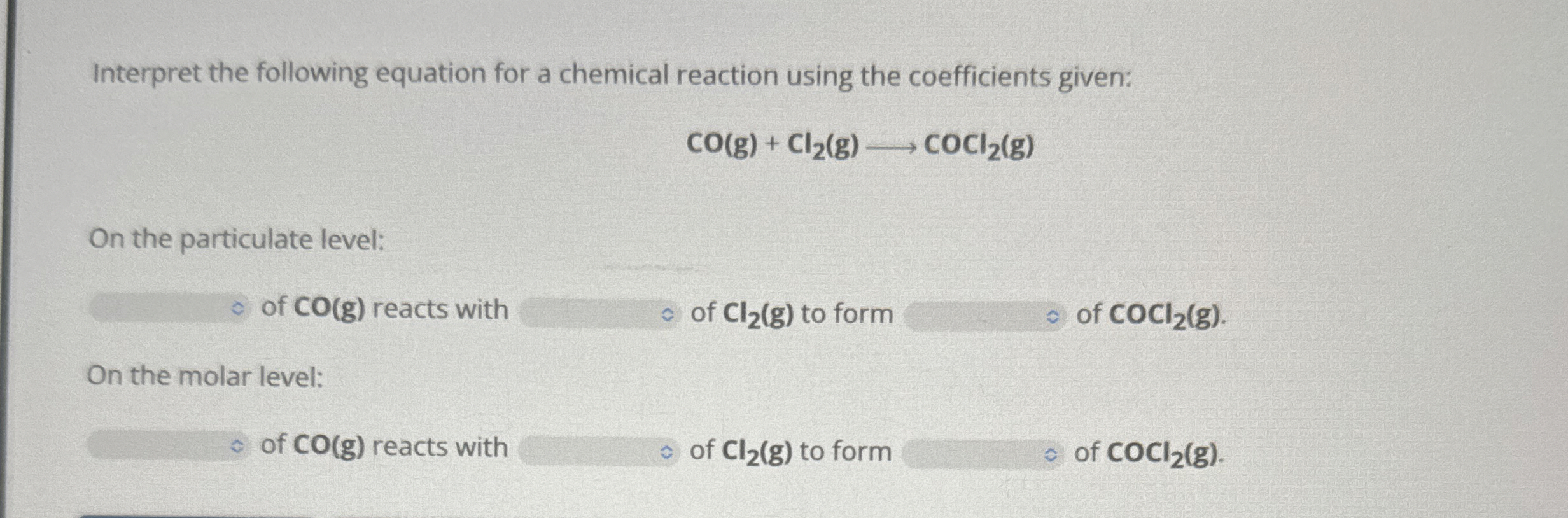 Solved Interpret the following equation for a chemical | Chegg.com