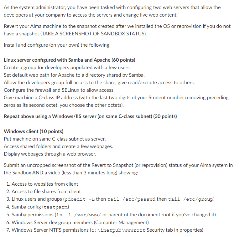 Solved Just need instructions and commands on how to do | Chegg.com