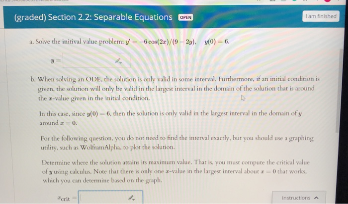 Solved Graded Section 2 2 Separable Equations Open I Am