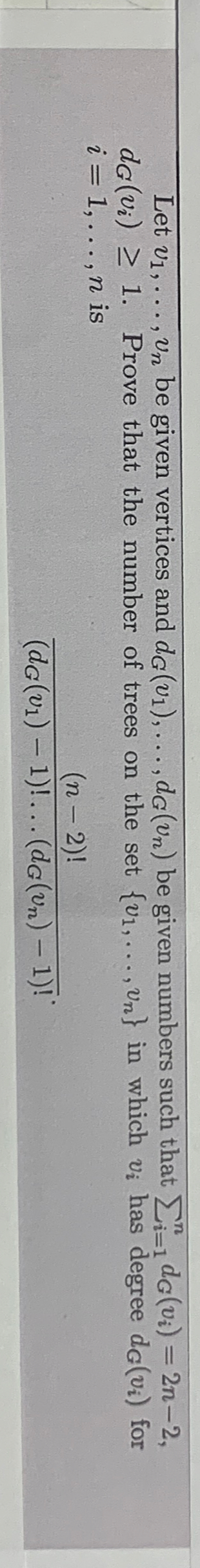 Solved Let v1,dots,vn ﻿be given vertices and | Chegg.com