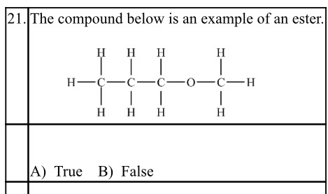 Solved 21. The compound below is an example of an ester. H H | Chegg.com