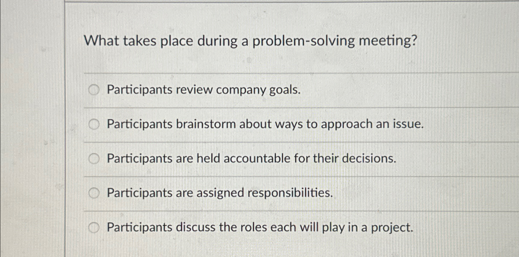 Solved What takes place during a problem-solving | Chegg.com