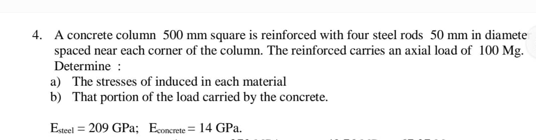 Solved A concrete column 500mm ﻿square is reinforced with | Chegg.com