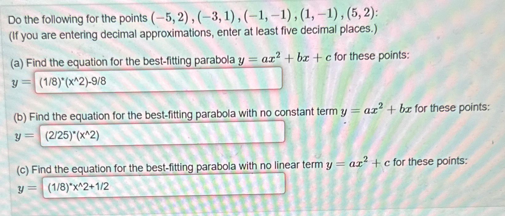 Solved Do the following for the points | Chegg.com