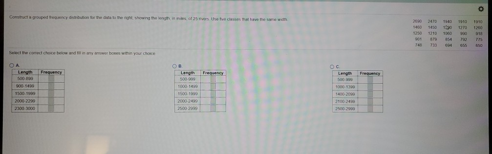 Solved • Construct a grouped frequency distribution for the | Chegg.com