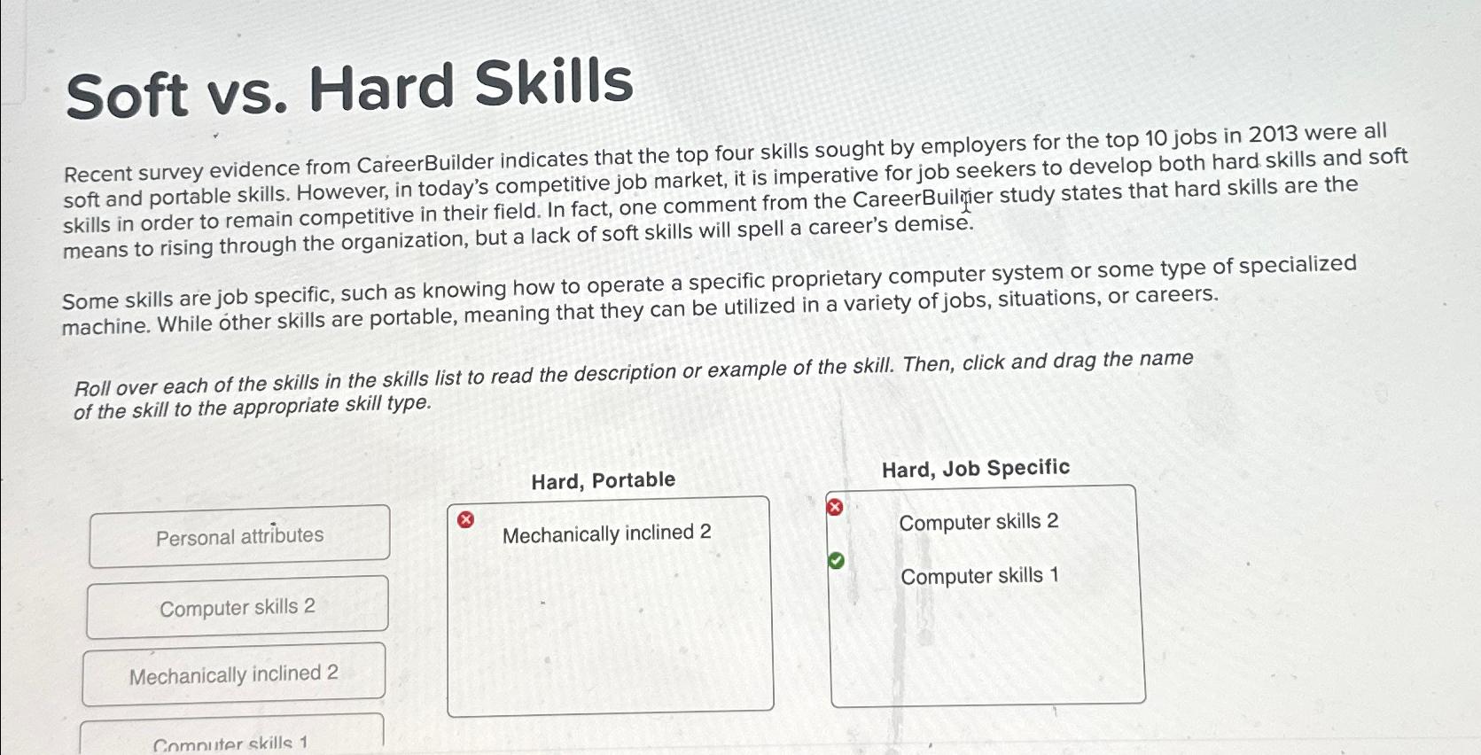 Solved Soft vs. ﻿Hard SkillsRecent survey evidence from | Chegg.com