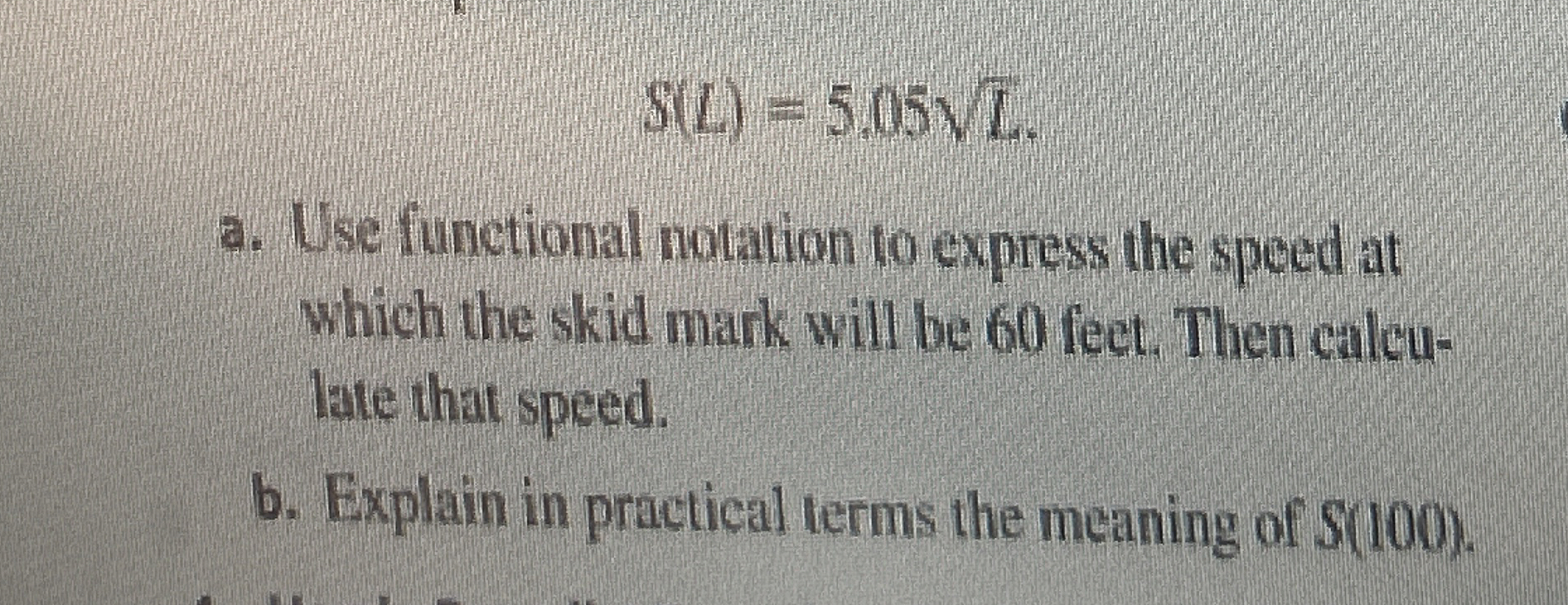Solved S(L)=5.05L2.a. ﻿Use functional notation to express | Chegg.com