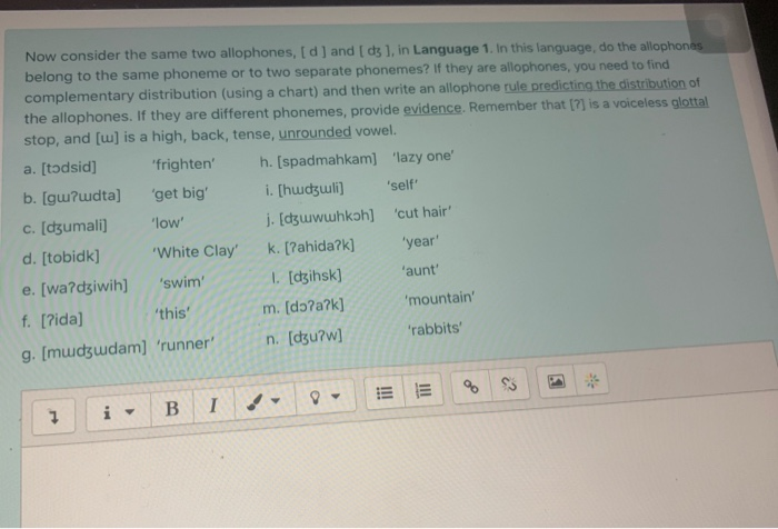Now consider the same two allophones, [d] and [ 3 ], | Chegg.com