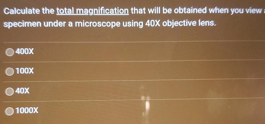 Solved Calculate the total magnification that will be | Chegg.com