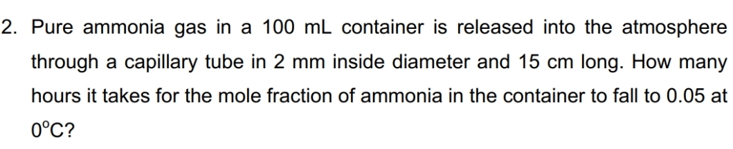 Solved Pure ammonia gas in a 100 ﻿mL container is released | Chegg.com