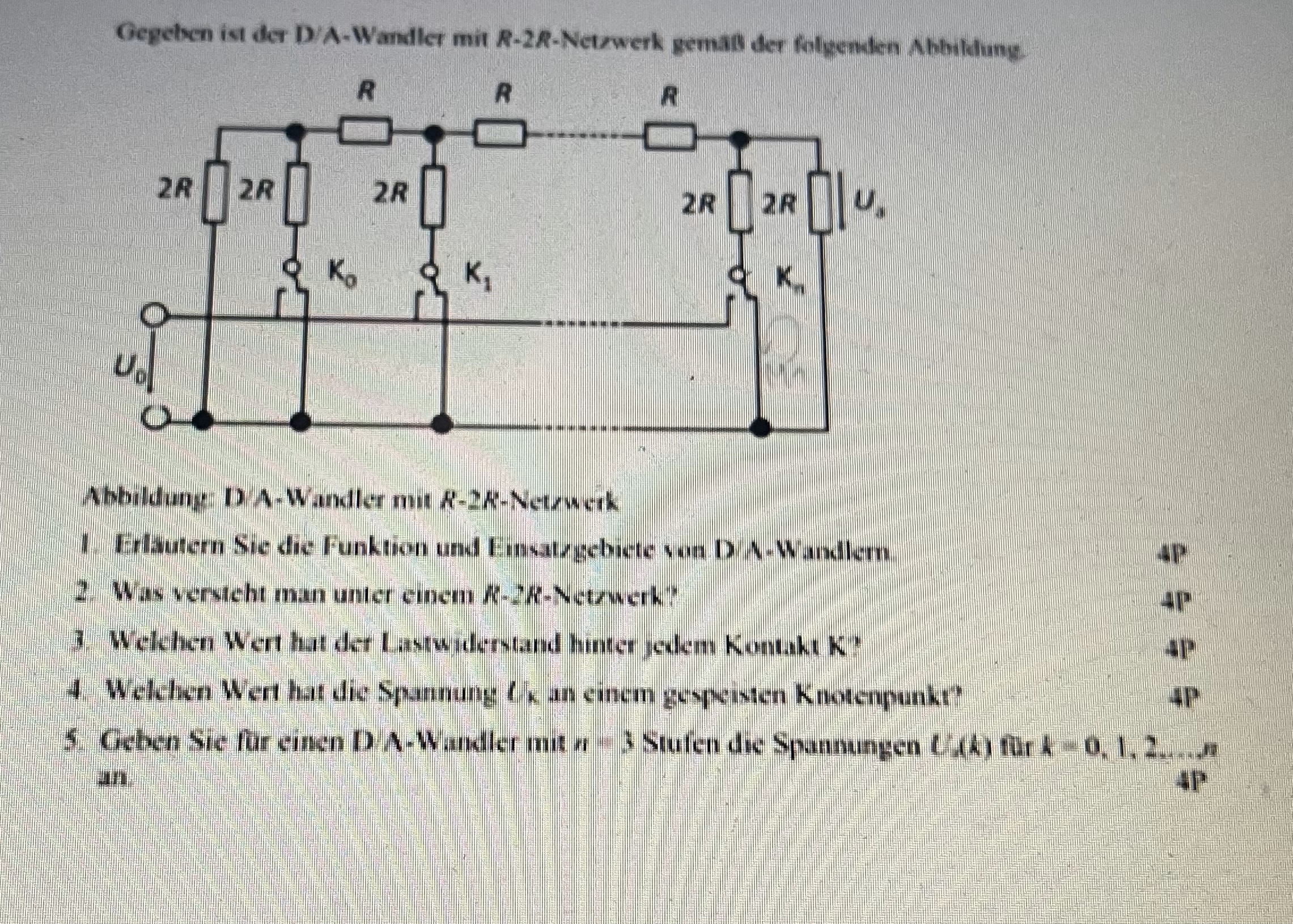 Gegeben ist der D A-Wandler mit R-2R-Netzwerk gemäß | Chegg.com