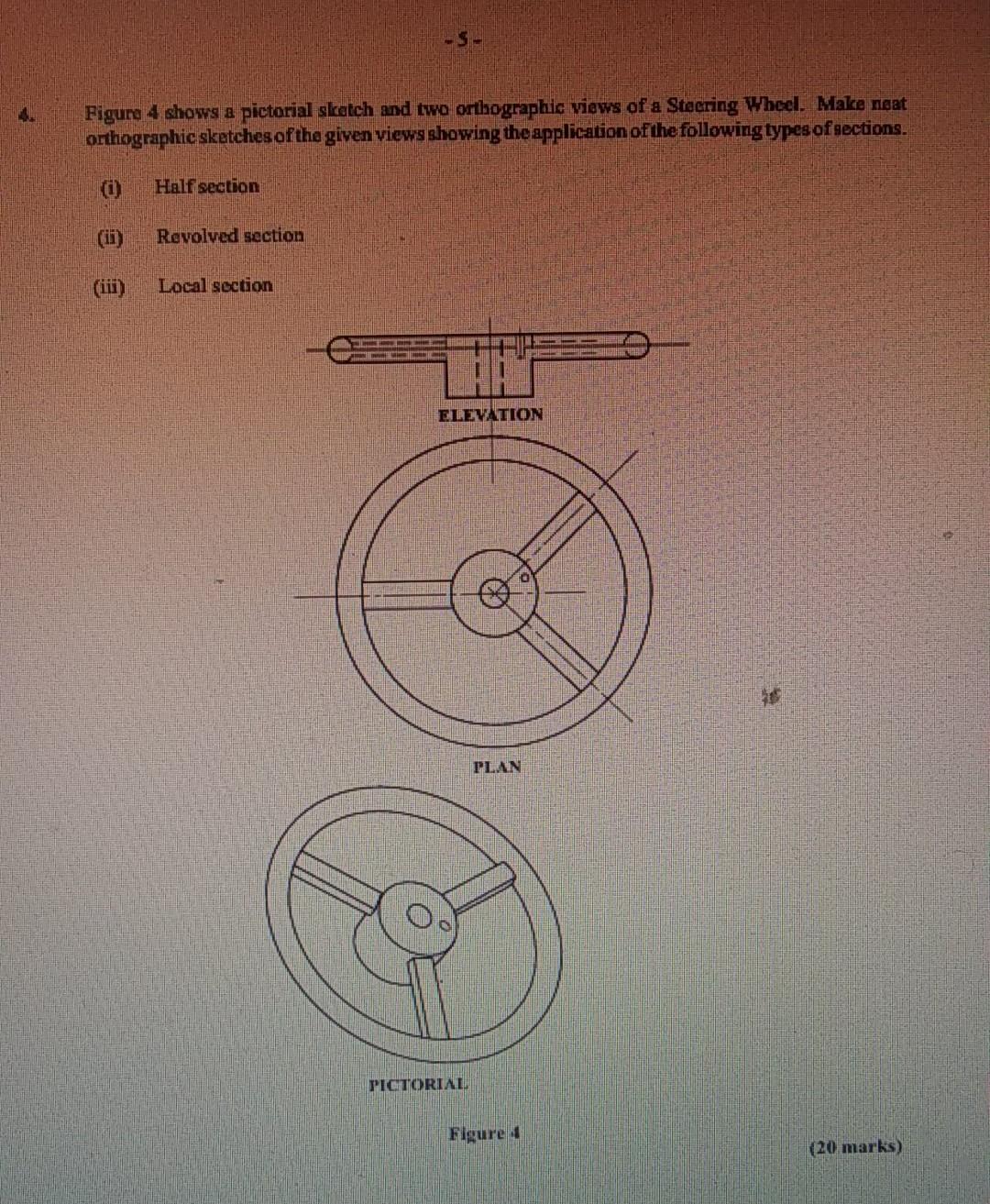 Solved Figure 4 shows a pictorial sketch and two | Chegg.com