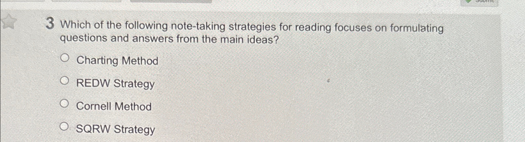 Solved 3 ﻿Which of the following note-taking strategies for | Chegg.com