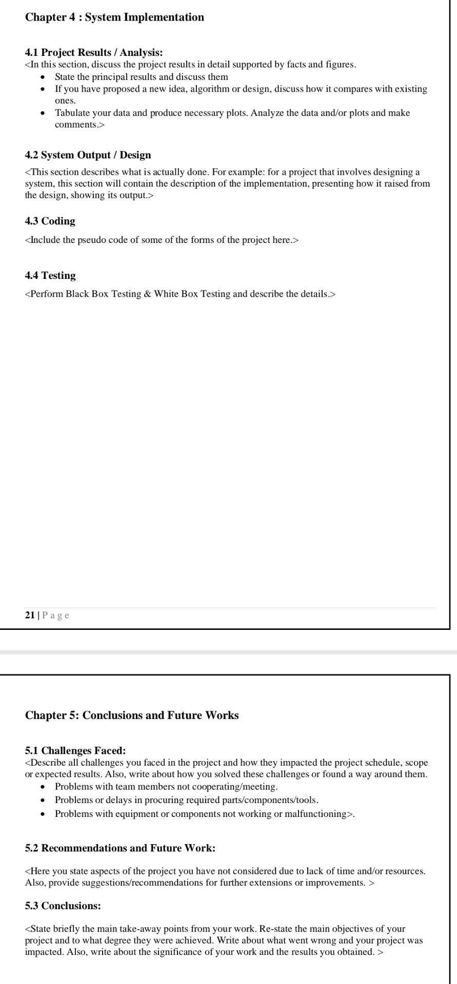 Chapter 4 : System Implementation 4.1 Project Results | Chegg.com
