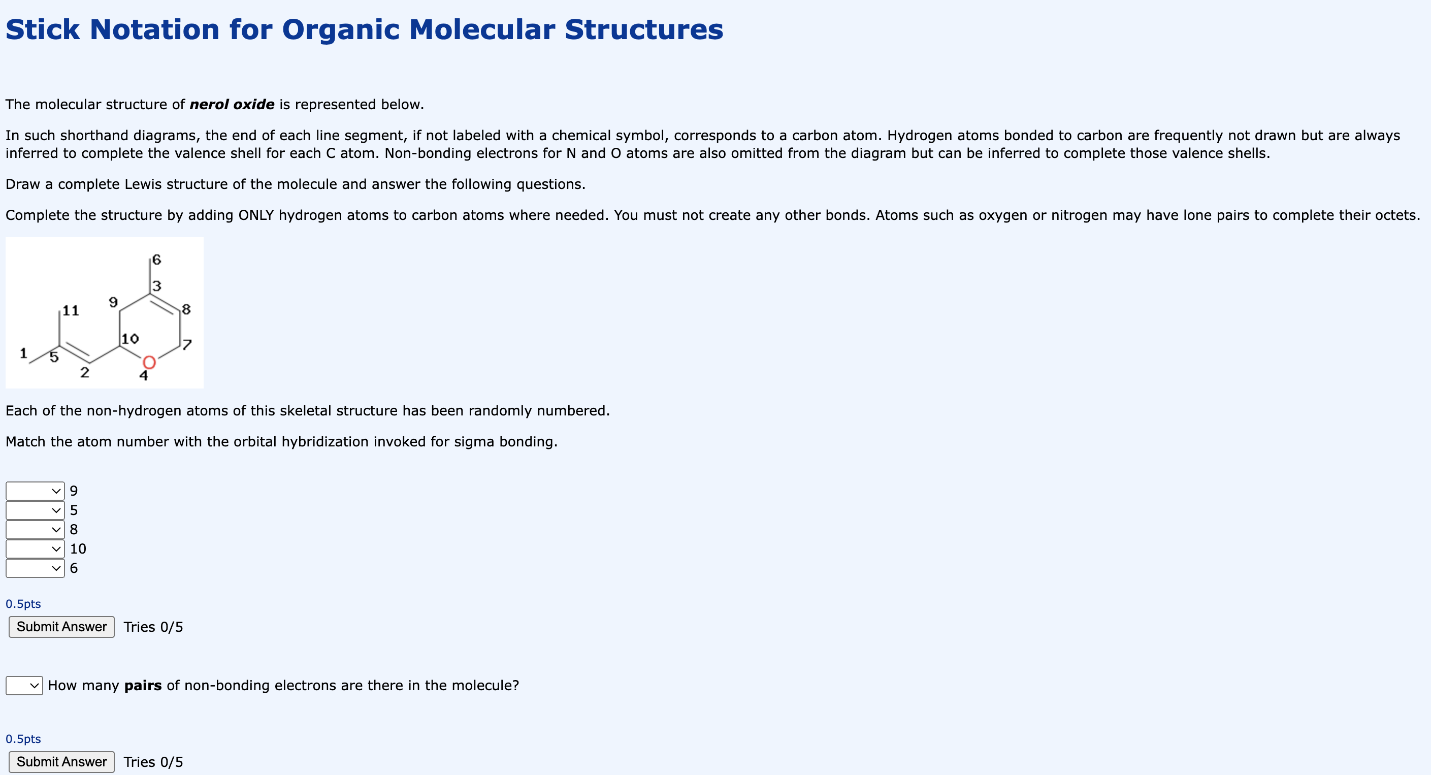 Solved The molecular structure of nerol oxide is represented | Chegg.com