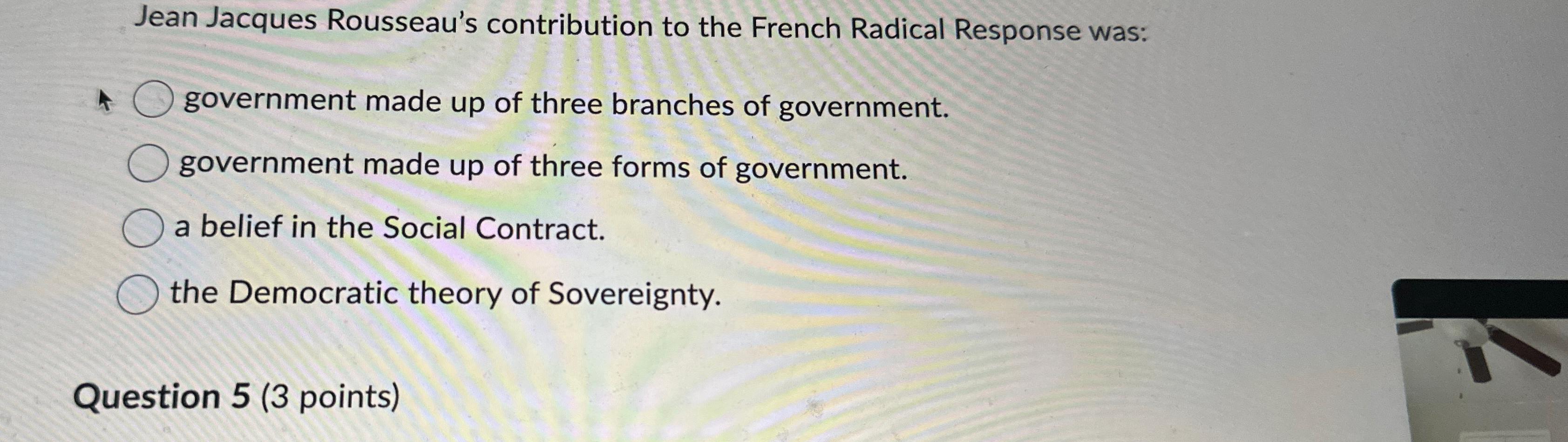 Solved Jean Jacques Rousseau's contribution to the French | Chegg.com