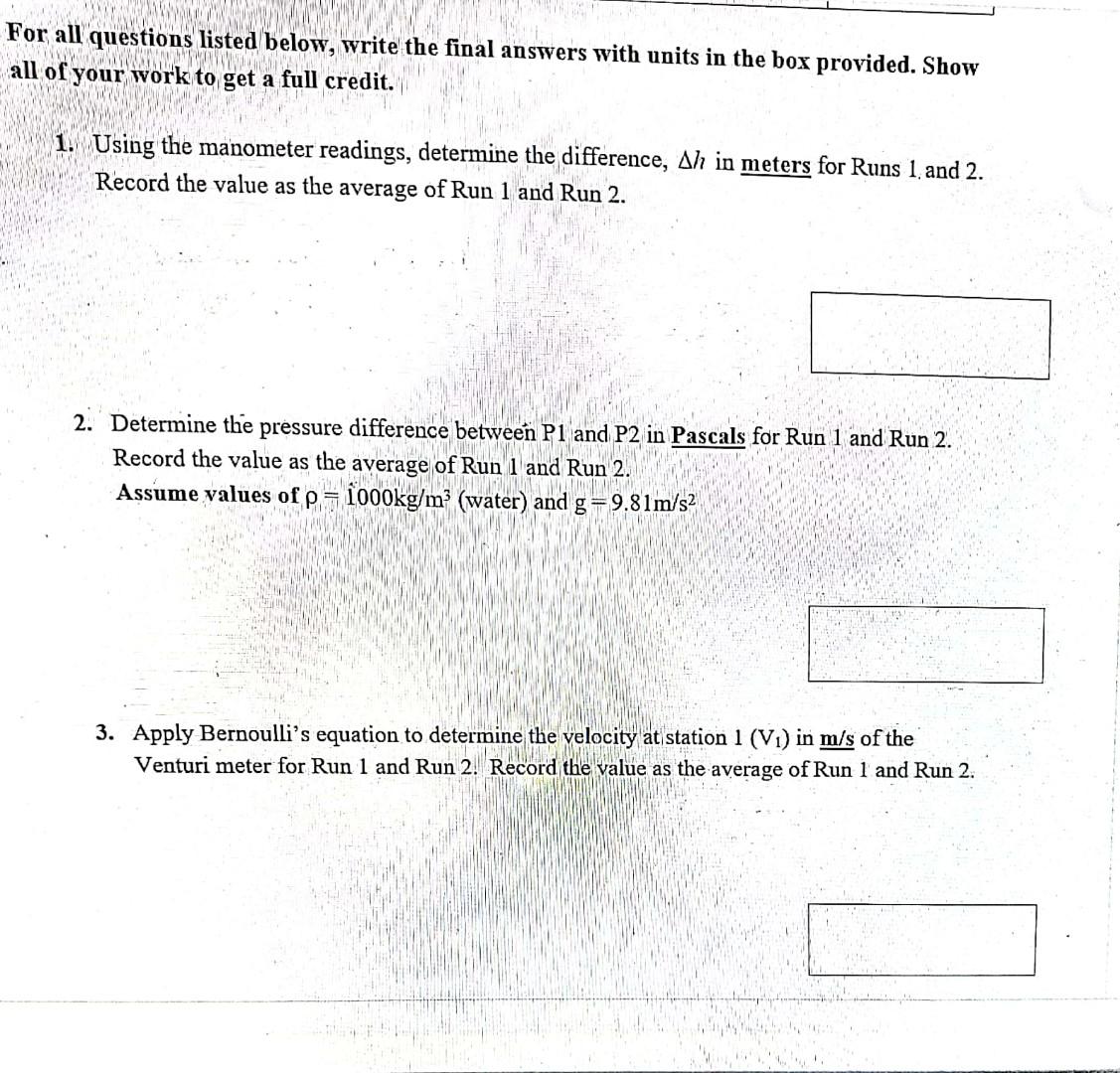 Solved For all questions listed below, write the final | Chegg.com
