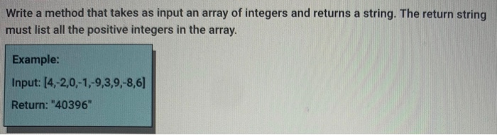 Solved Write a method that takes as input an array of | Chegg.com