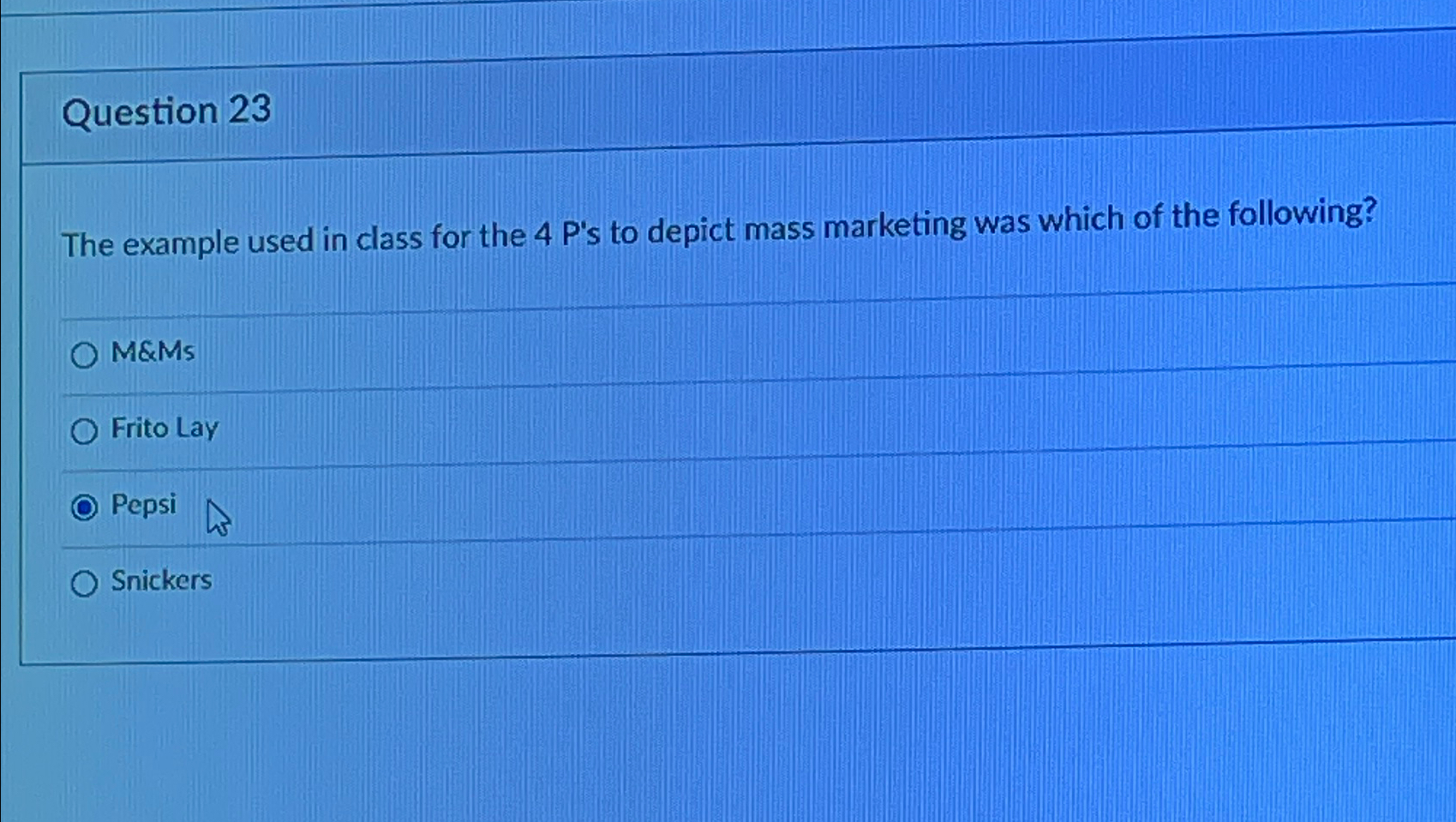 Solved Question 23The example used in class for the 4 ﻿P's | Chegg.com