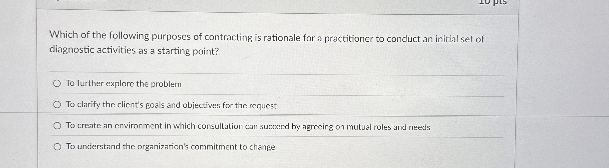 Solved Which of the following purposes of contracting is | Chegg.com