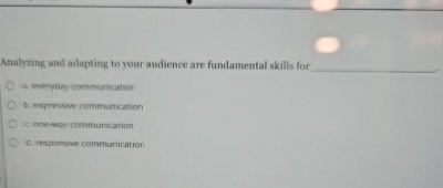 Solved Analyzing and adapting to your audience are | Chegg.com