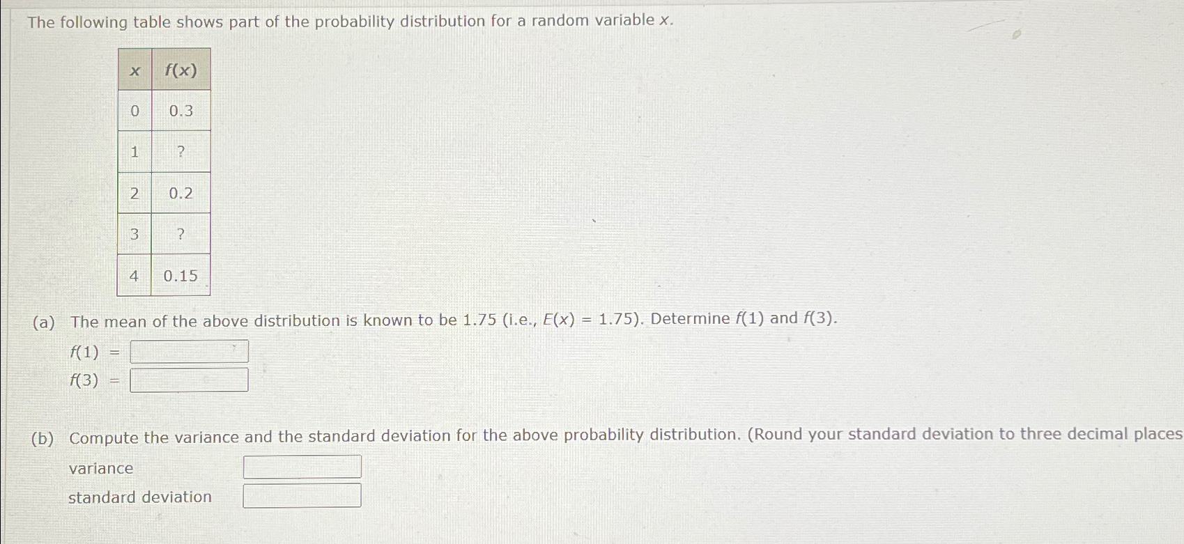 Solved The following table shows part of the probability | Chegg.com