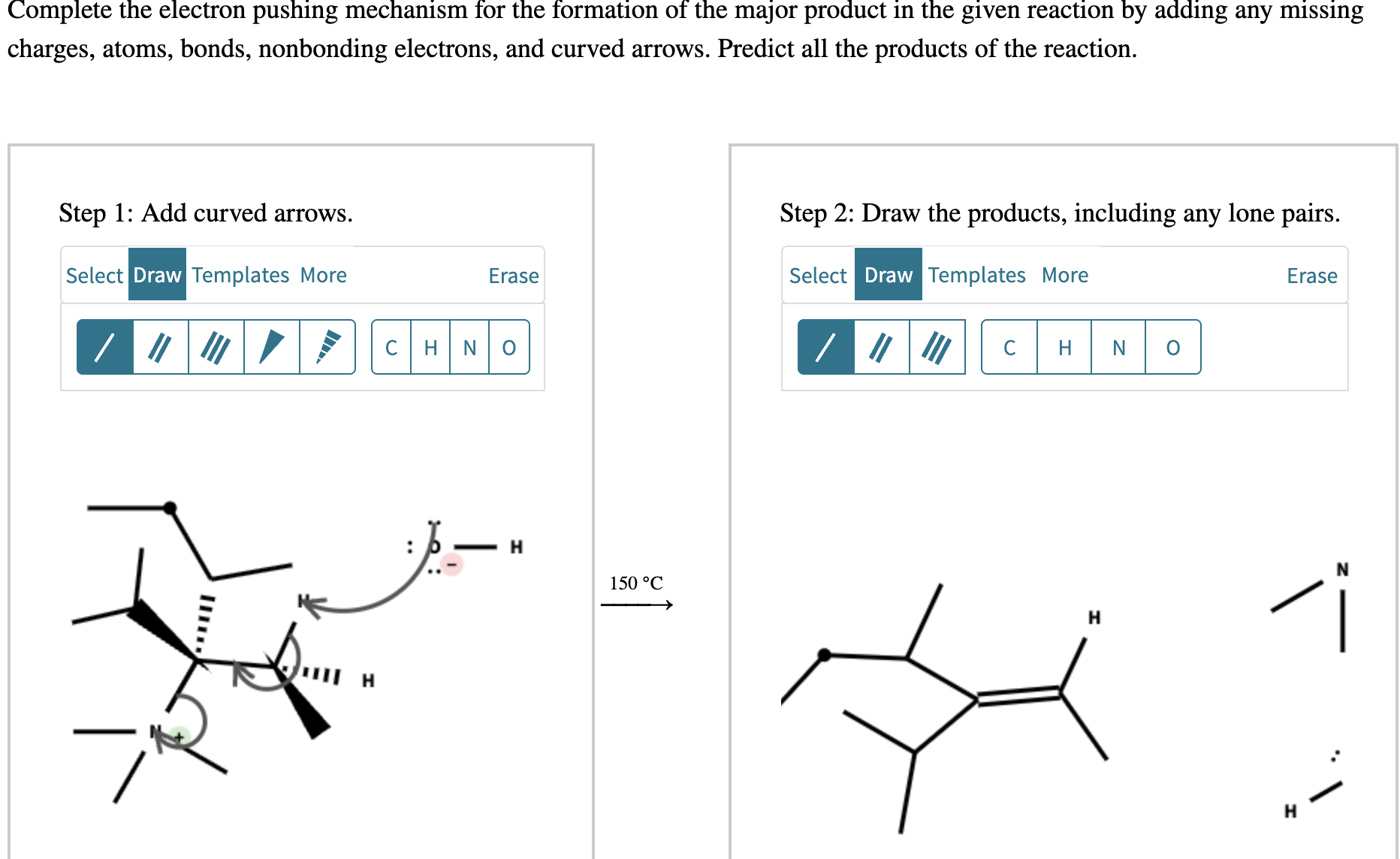 Solved Complete the electron pushing mechanism for the | Chegg.com